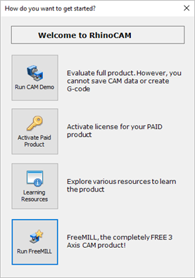 About RhinoCAM > RhinoCAM Licensing > Demo Mode