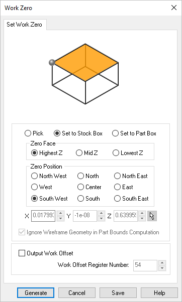 RhinoCAM FAQs > General Training > How to: Create a Work Zero