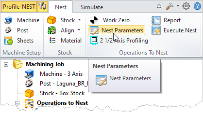 Profile-NEST Module > Create Nested Sheets > Nesting Parameters