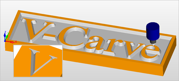 MILL Module > Creating 2½ Axis Operations > V-Carving