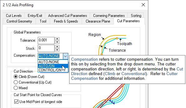 VisualCAM FAQs > General Training > How to: Use Cutter Compensation