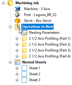 Profile-NEST Module > Create Machining Operations > Operations to Nest ...