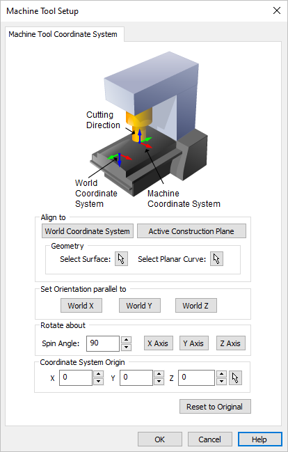 G-CODE EDITOR Modile > Project Tab > Machine MCS Setup